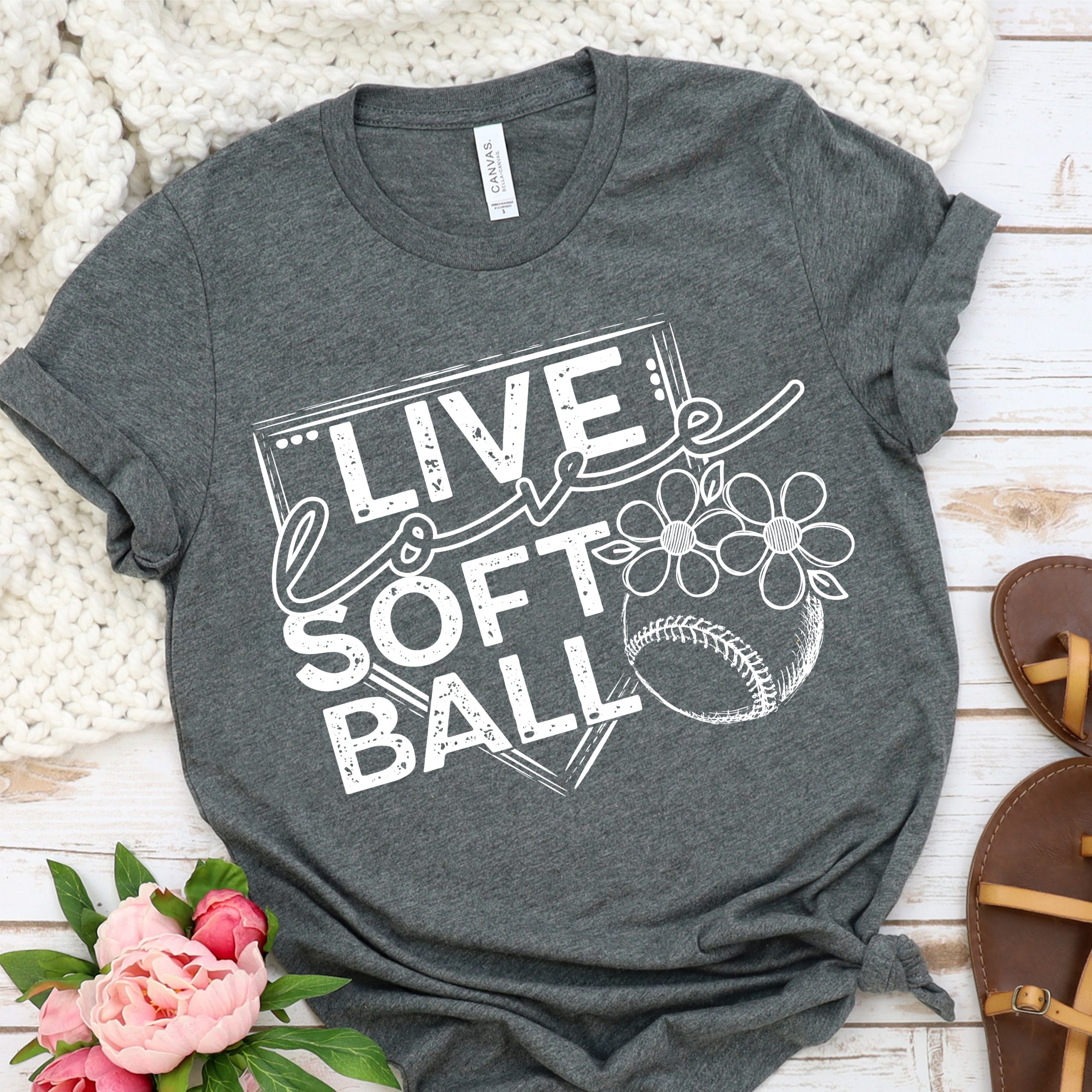 Live love softball *ADULT* Screen Print – socuteappliques.net