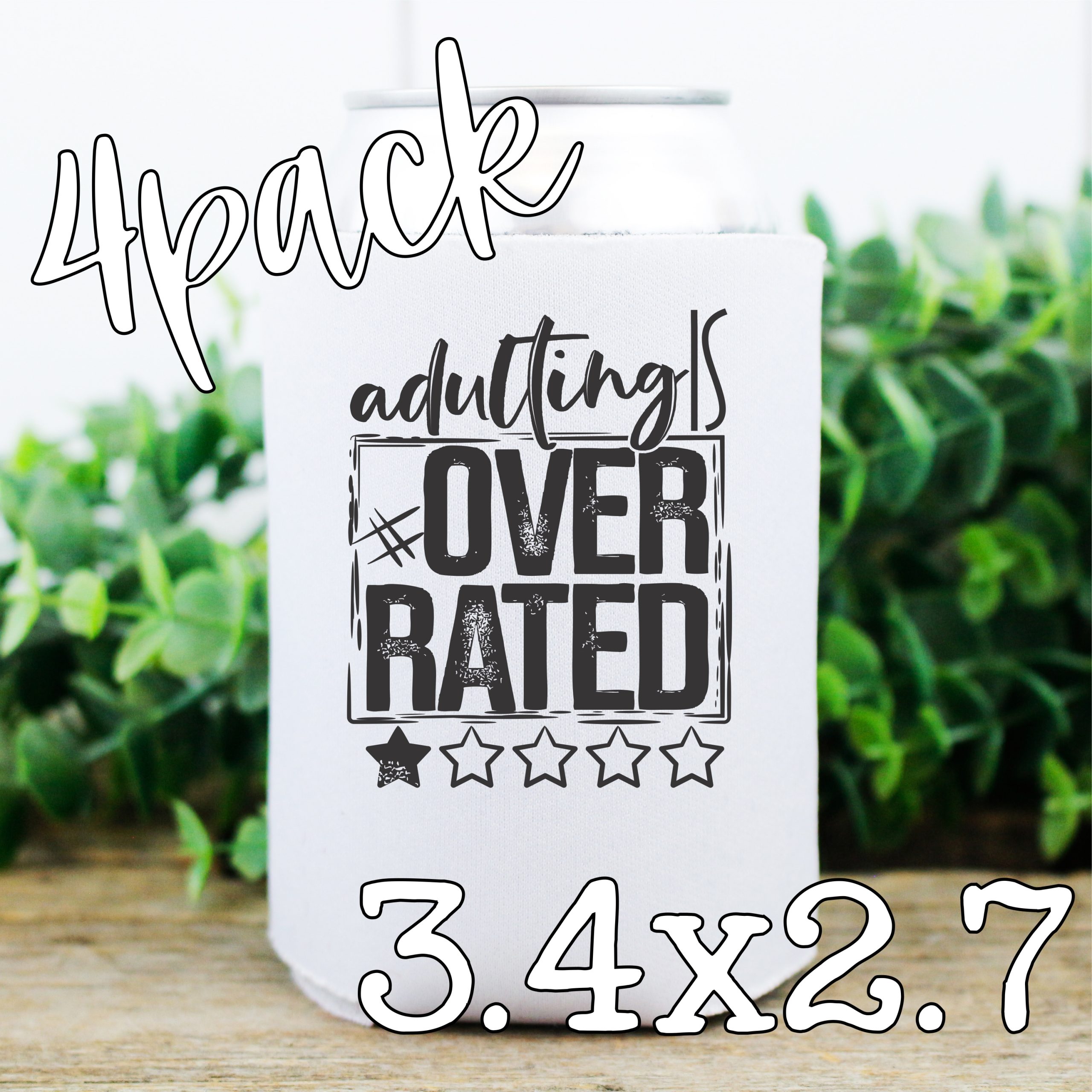 POCKET size Adulting is overrated 4-pack Screen Print – socuteappliques.net