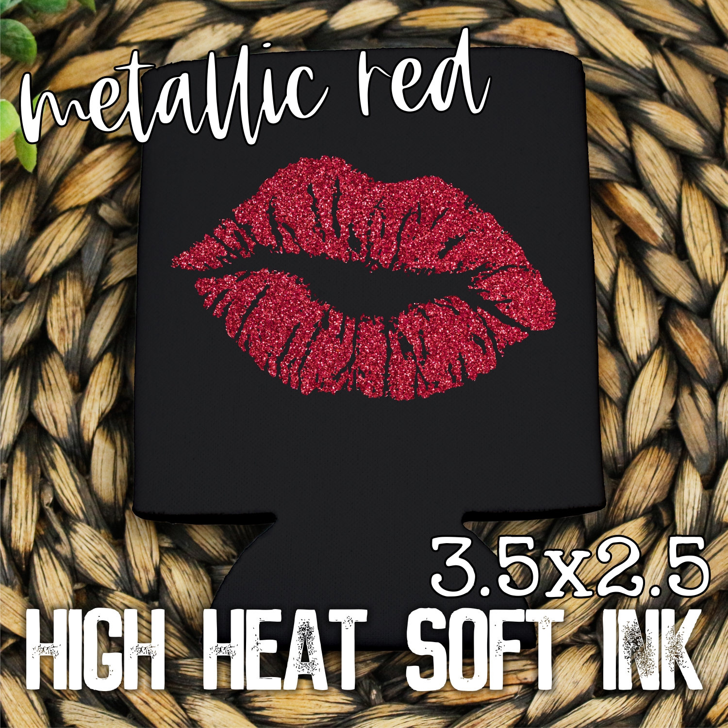 *POCKET* Red METALLIC lips Screen Print High heat SOFT INK ...
