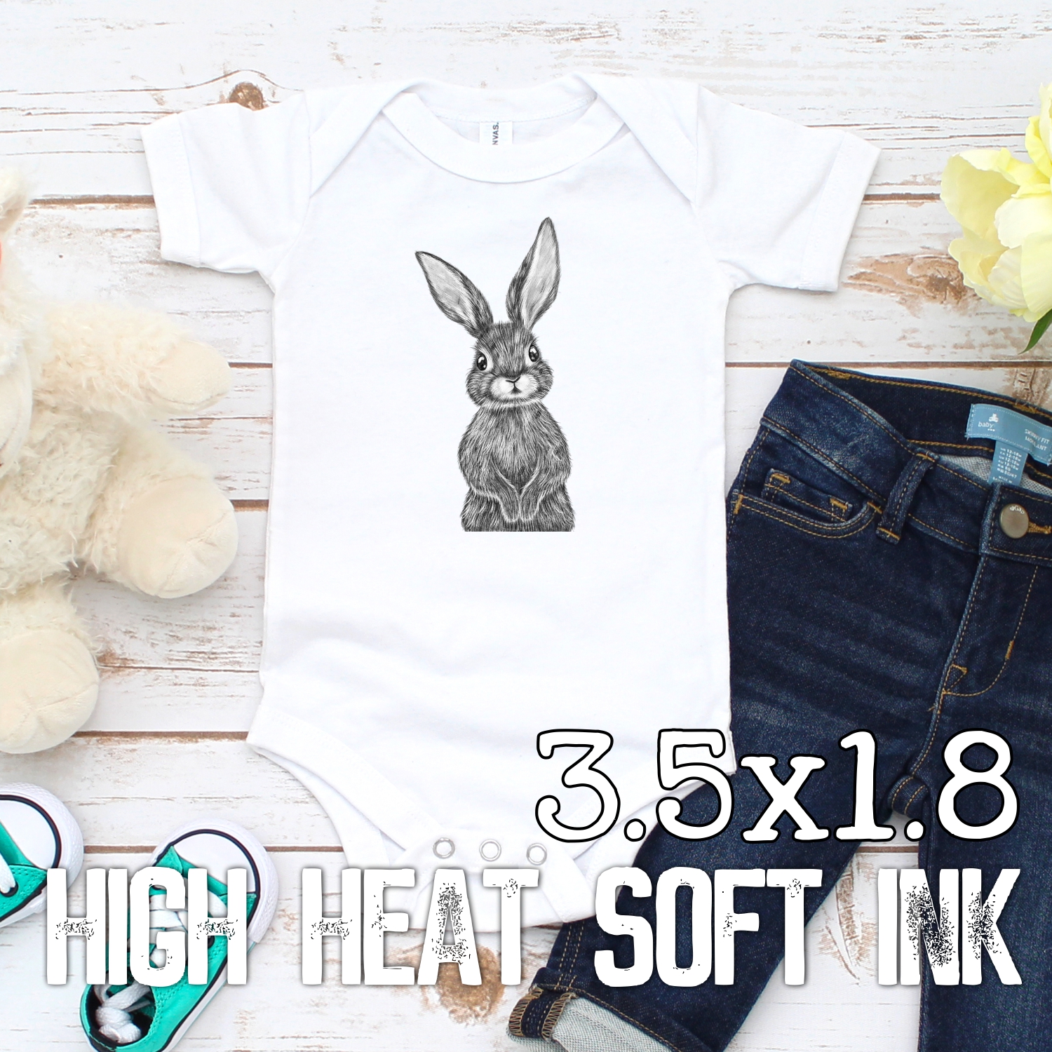 *POCKET* Furry Bunny High Heat Soft Ink Screen print – socuteappliques.net