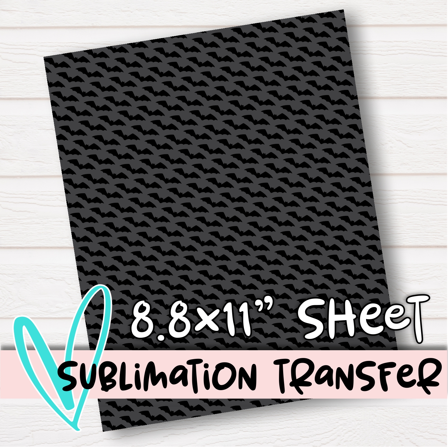 SUBLIMATION Pattern Sheet black bats on gray – socuteappliques.net