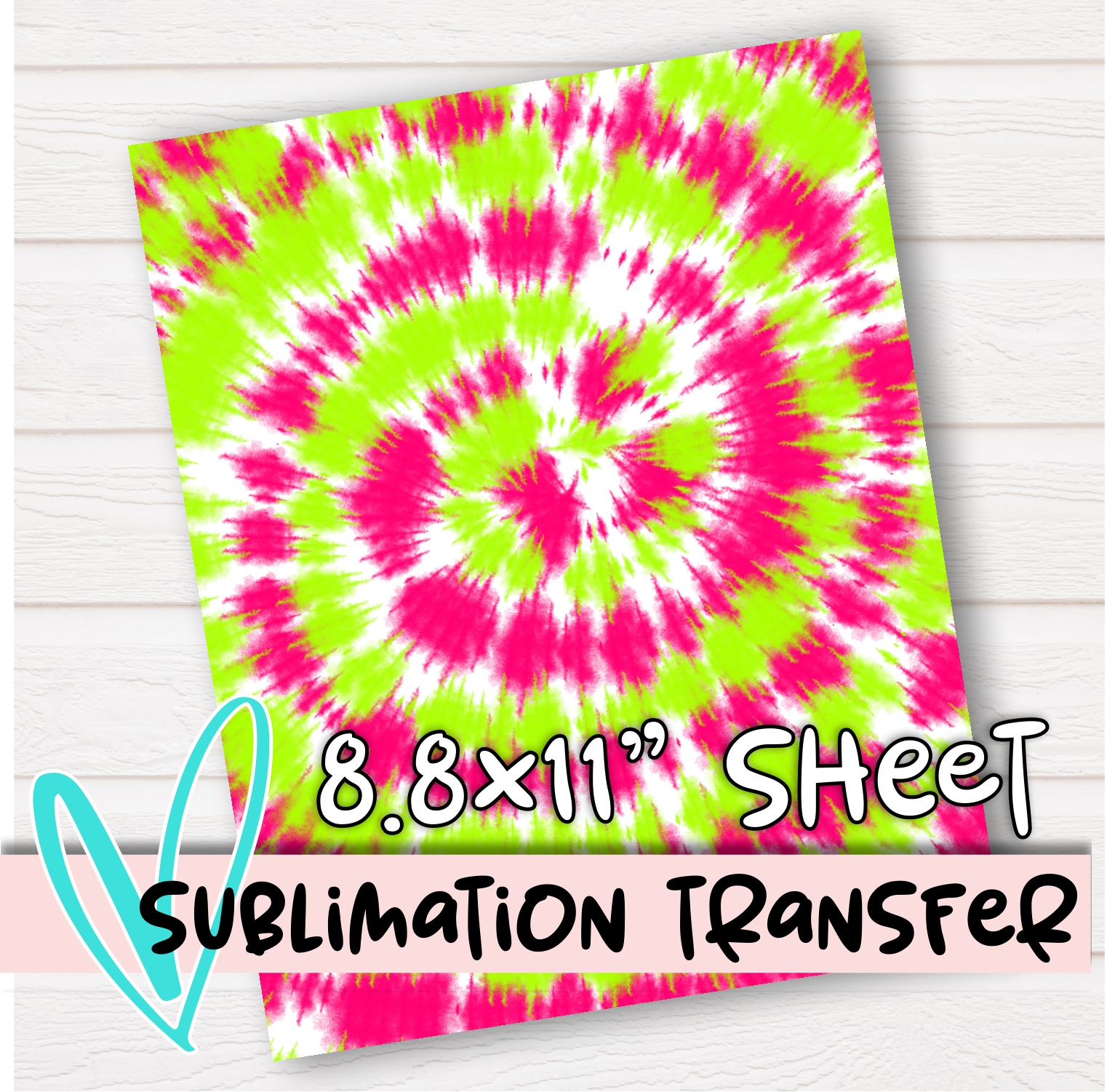 SUBLIMATION Pattern Sheet tie dye pink lime green white ...