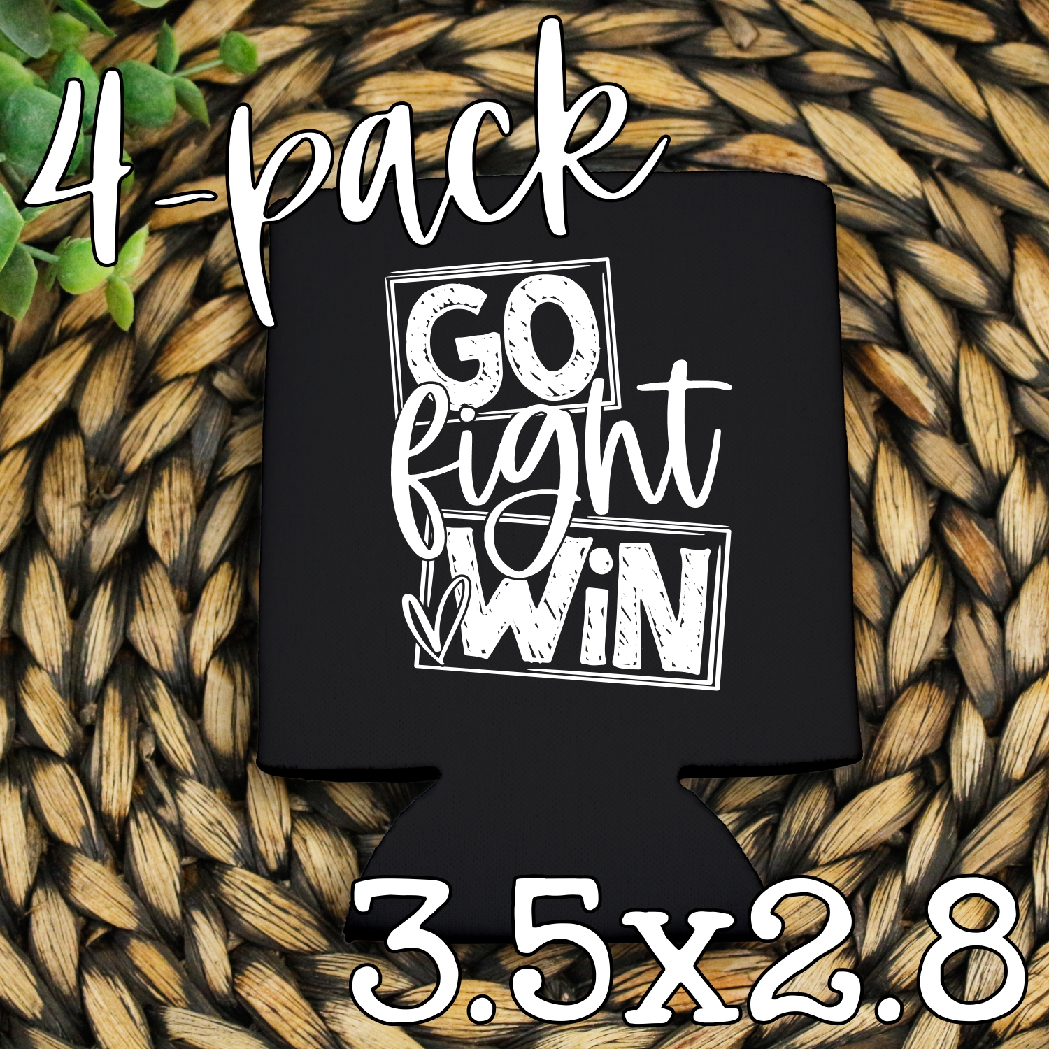 POCKET size Go fight win WHITE 4-pack Screen Print – socuteappliques.net