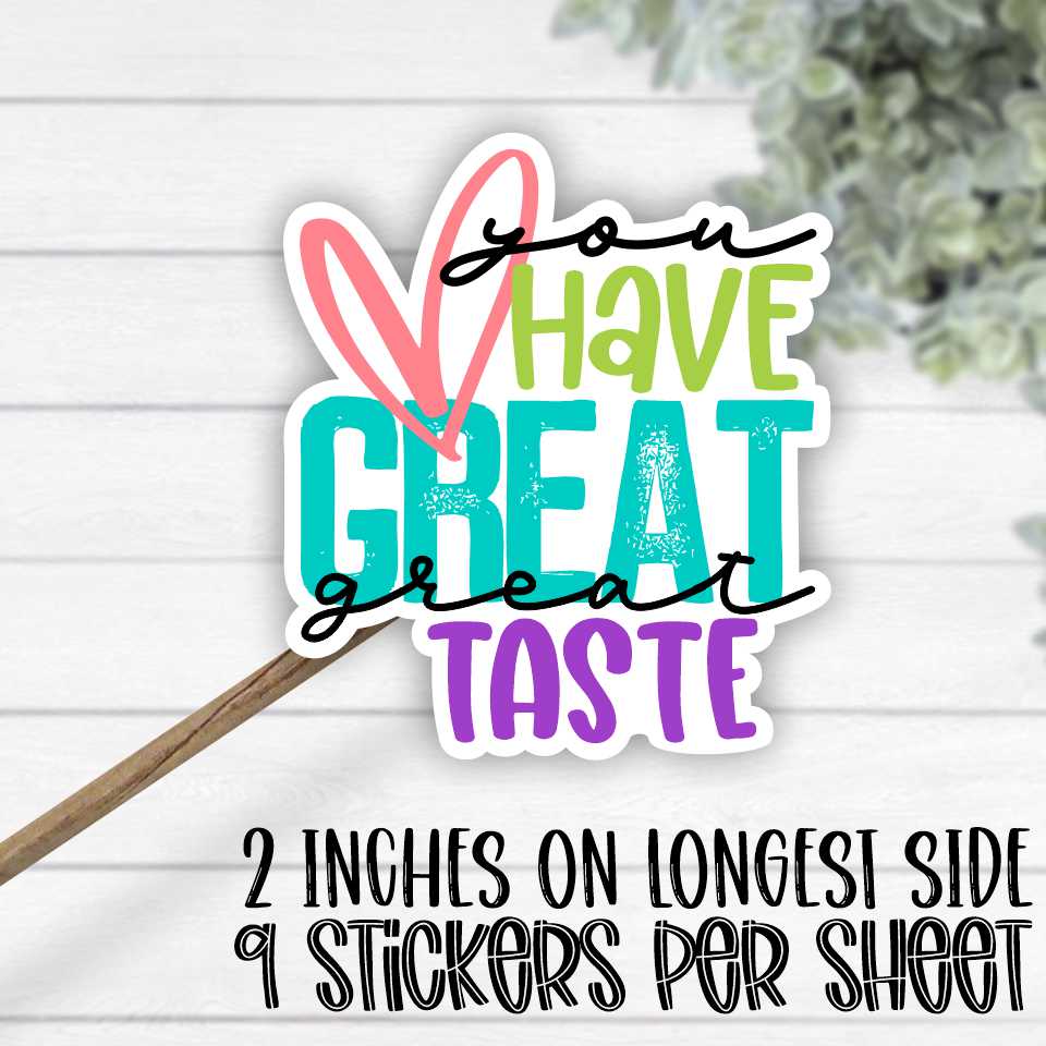 *STICKER SHEET* You have great taste – socuteappliques.net