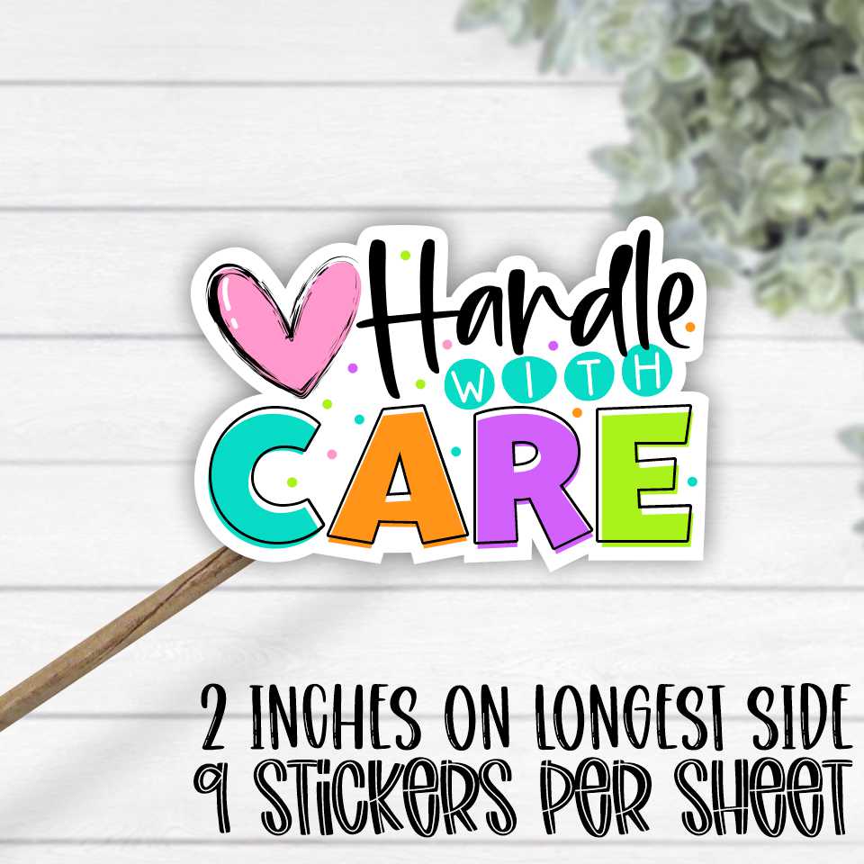 *STICKER SHEET* Handle with care – socuteappliques.net