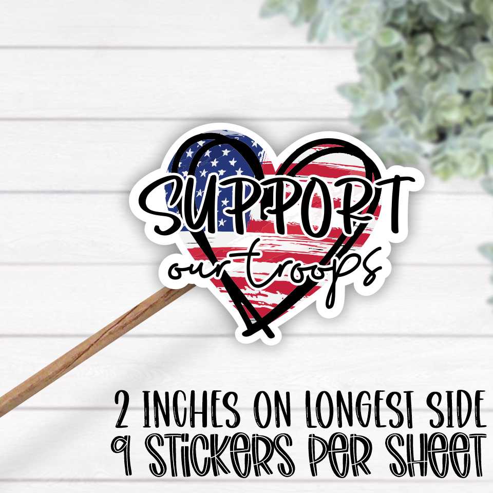 *STICKER SHEET* Support our troops – socuteappliques.net