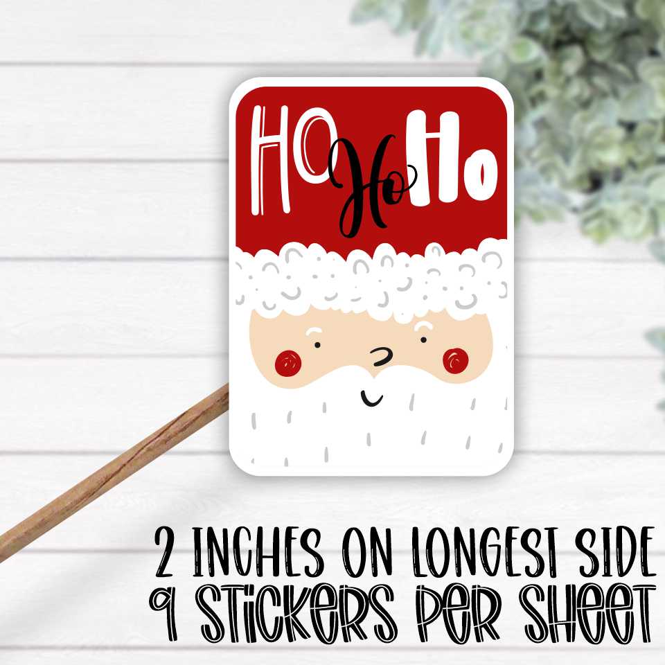 *STICKER SHEET* Ho ho ho santa face – socuteappliques.net