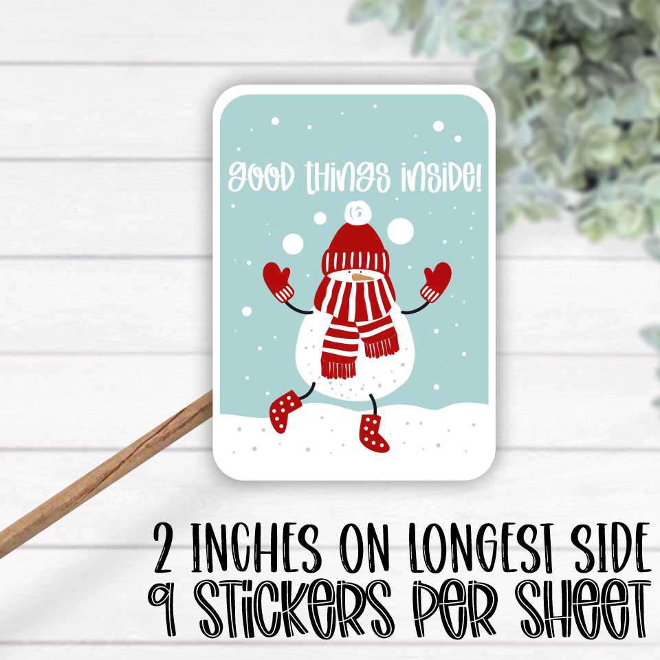 *STICKER SHEET* Good things inside snowman – socuteappliques.net