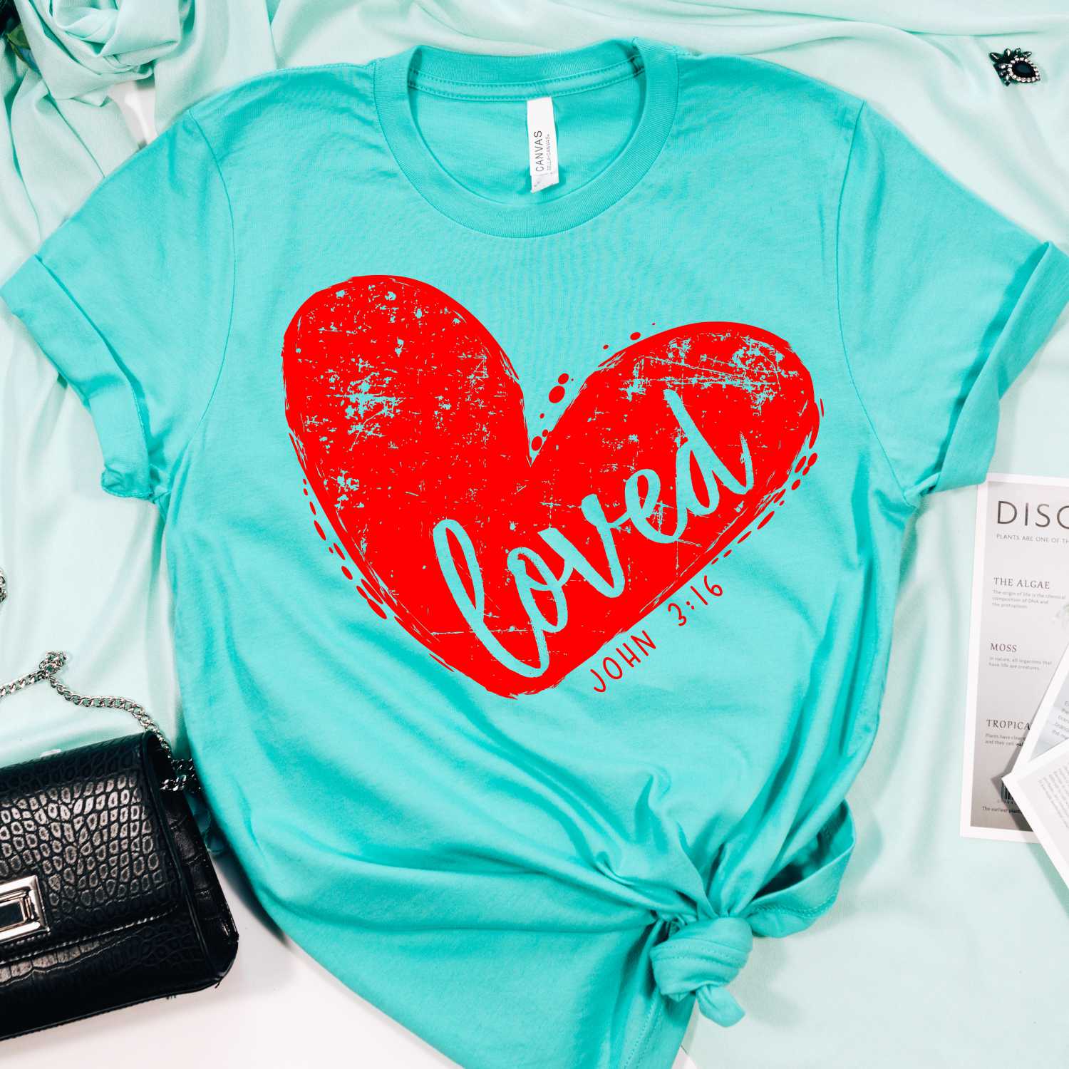 RED LOVED John 3 16 RED *ADULT* Screen Print – socuteappliques.net