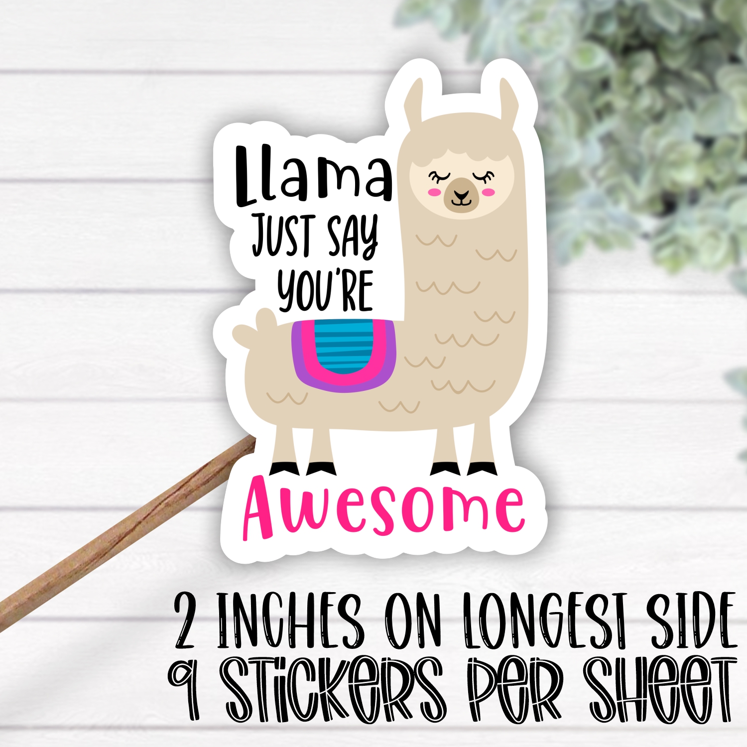 *STICKER SHEET* llama just say youre awesome – socuteappliques.net