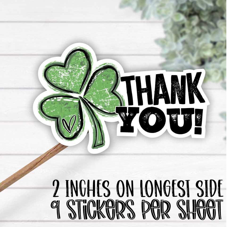 *STICKER SHEET* Thank you shamrock – socuteappliques.net
