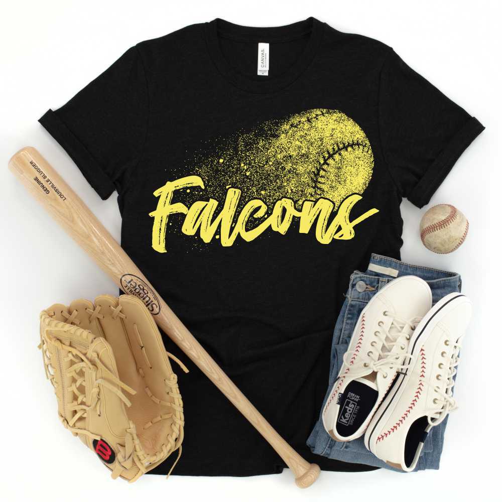 LIMITED EDITION Ball Splatter Falcons SOFTBALL *ADULT* Screen Print ...