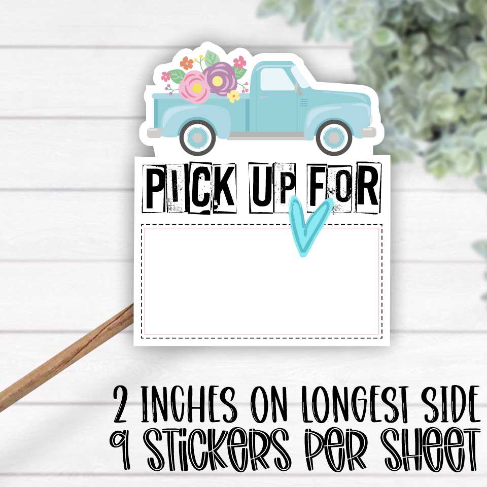 *STICKER SHEET* Pick up for Flower truck – socuteappliques.net