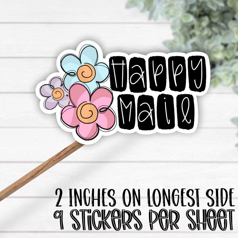 *STICKER SHEET* Happy mail flower squares – socuteappliques.net
