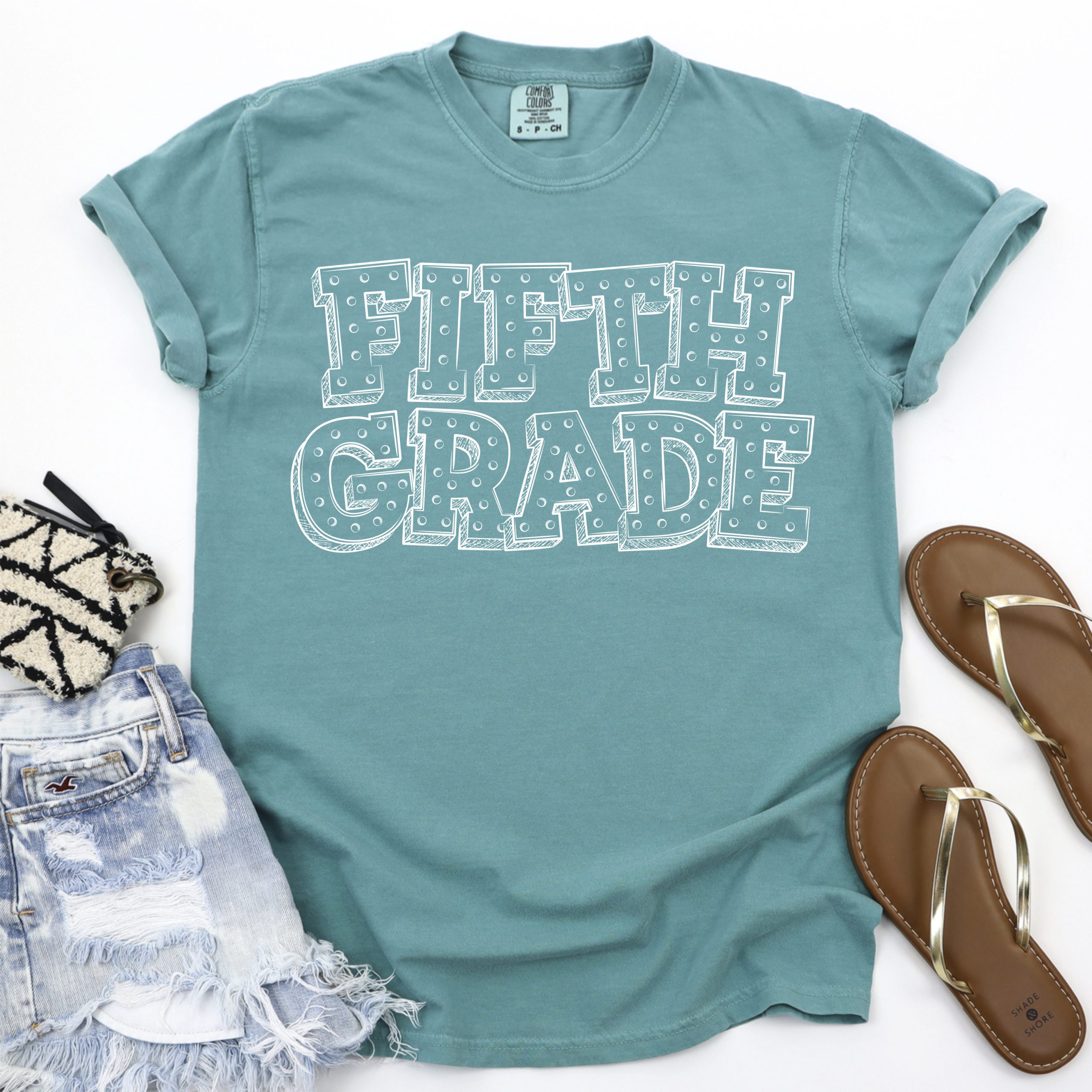 LIMITED EDITION Fifth Grade WHITE MARQUEE *ADULT* Screen Print ...