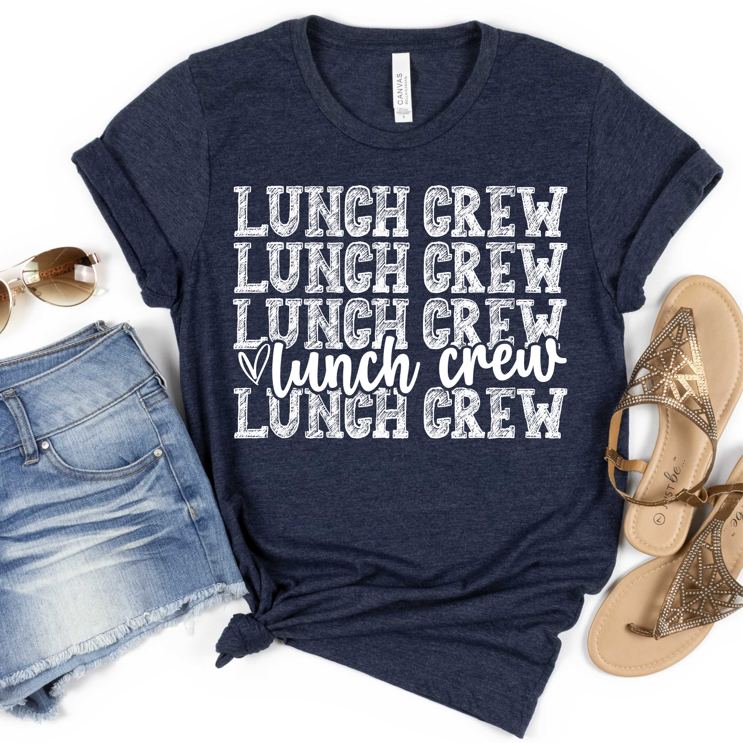 LIMITED EDITION LUNCH CREW Stacked words ADULT Screen Print ...