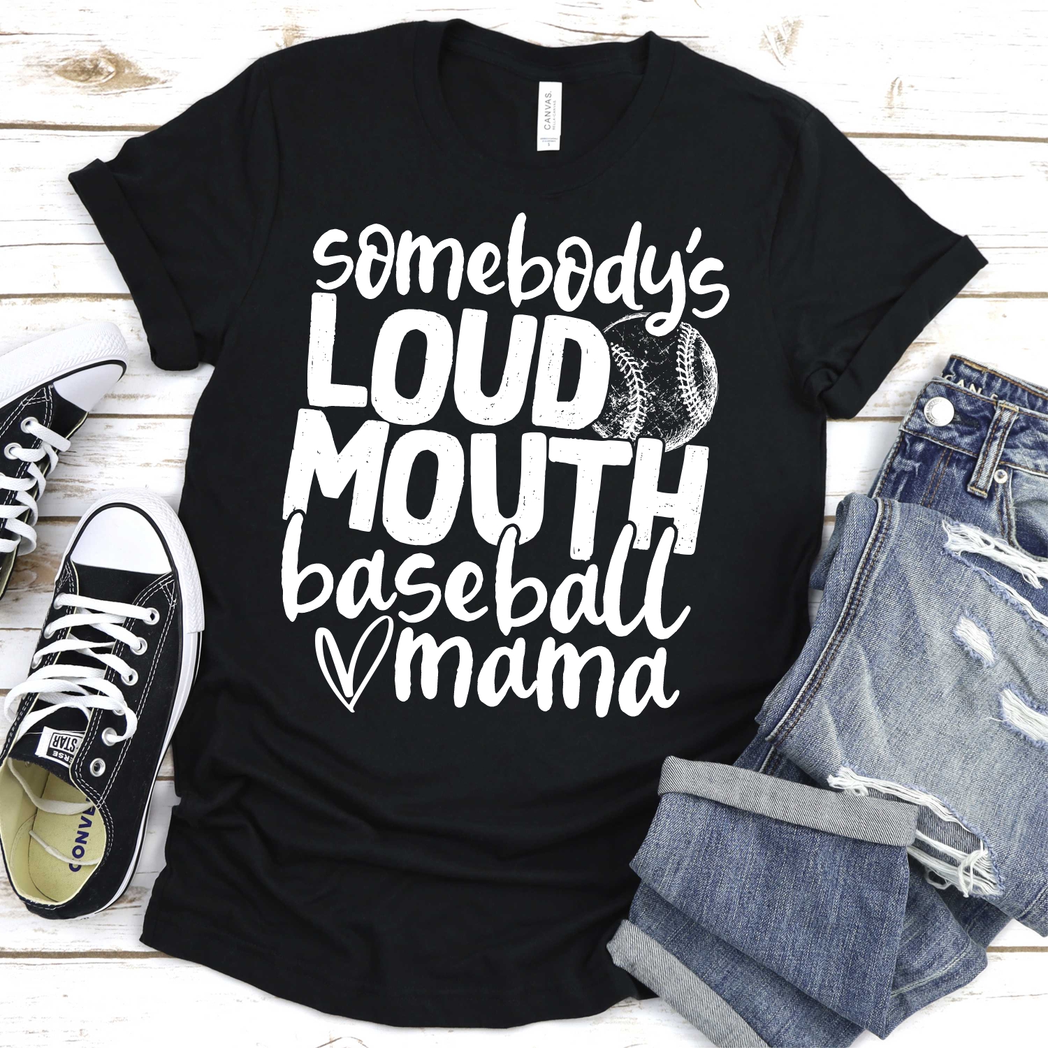 Somebodys Loud Mouth Baseball Mom Adult Screen Print