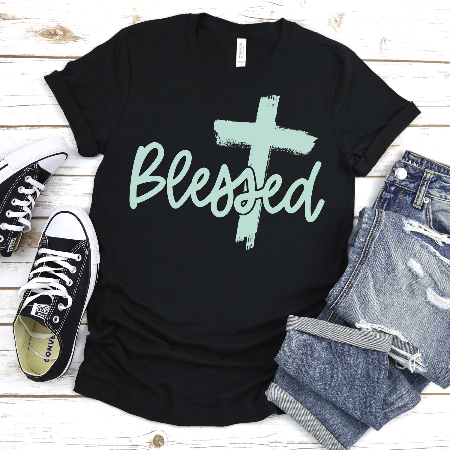 Blessed Cross MINT *ADULT* Screen Print – socuteappliques.net