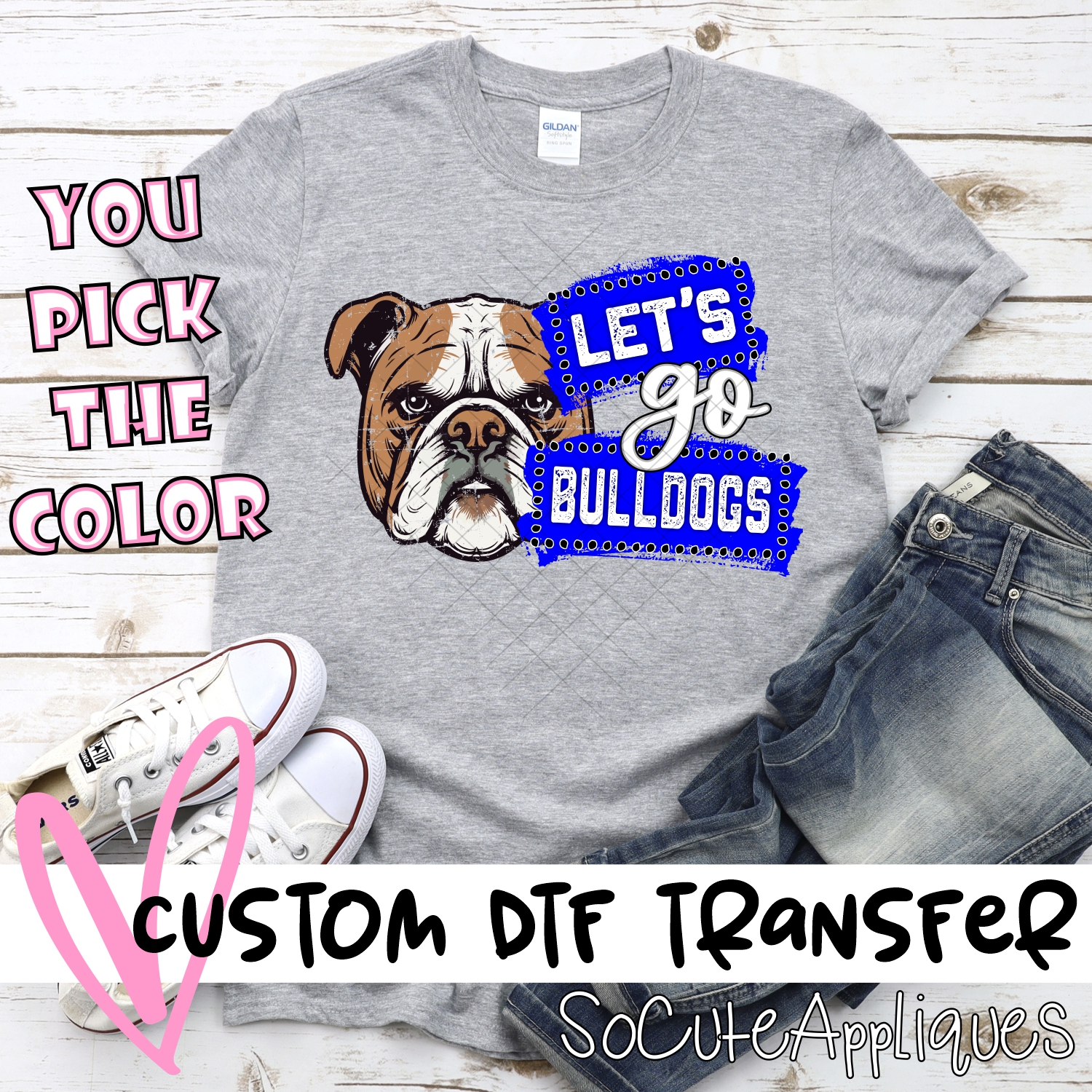CUSTOM Lets go Bulldogs banners *DTF* Transfer – socuteappliques.net
