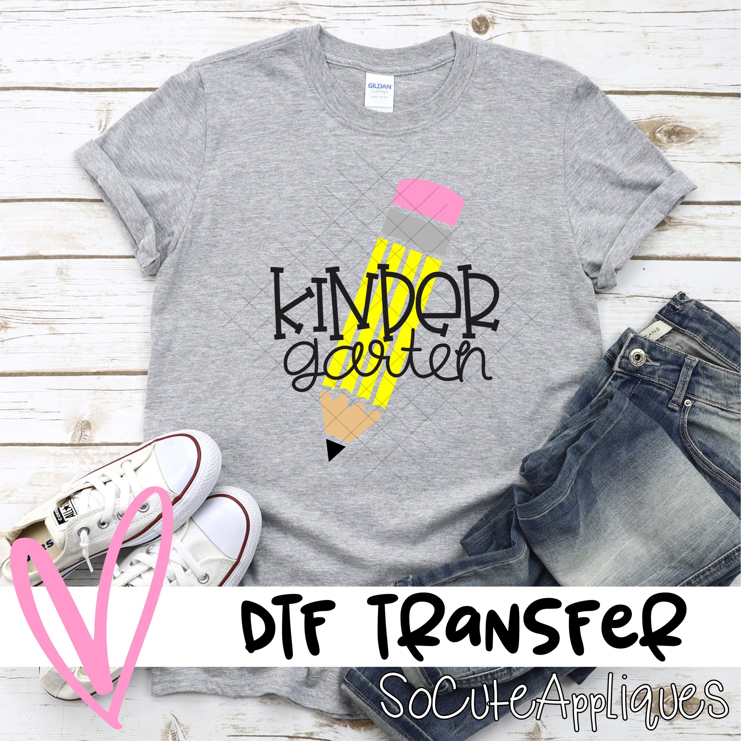 kindergarten pencil *DTF* Transfer – socuteappliques.net