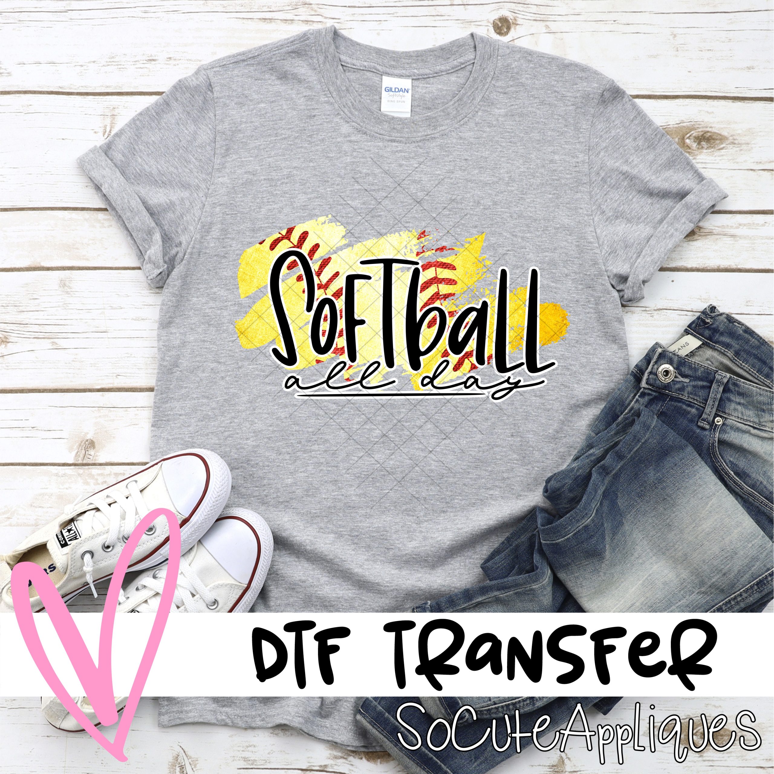 Softball all day swatch *DTF* Transfer – socuteappliques.net