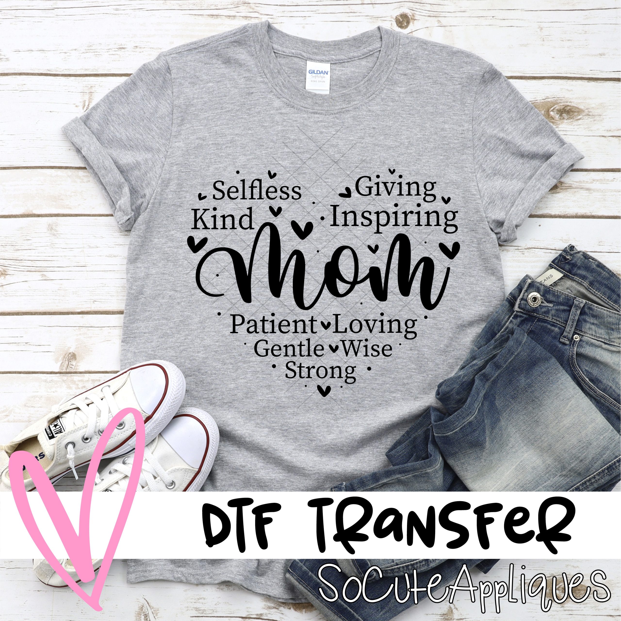 MOM heart words *DTF* Transfer – socuteappliques.net