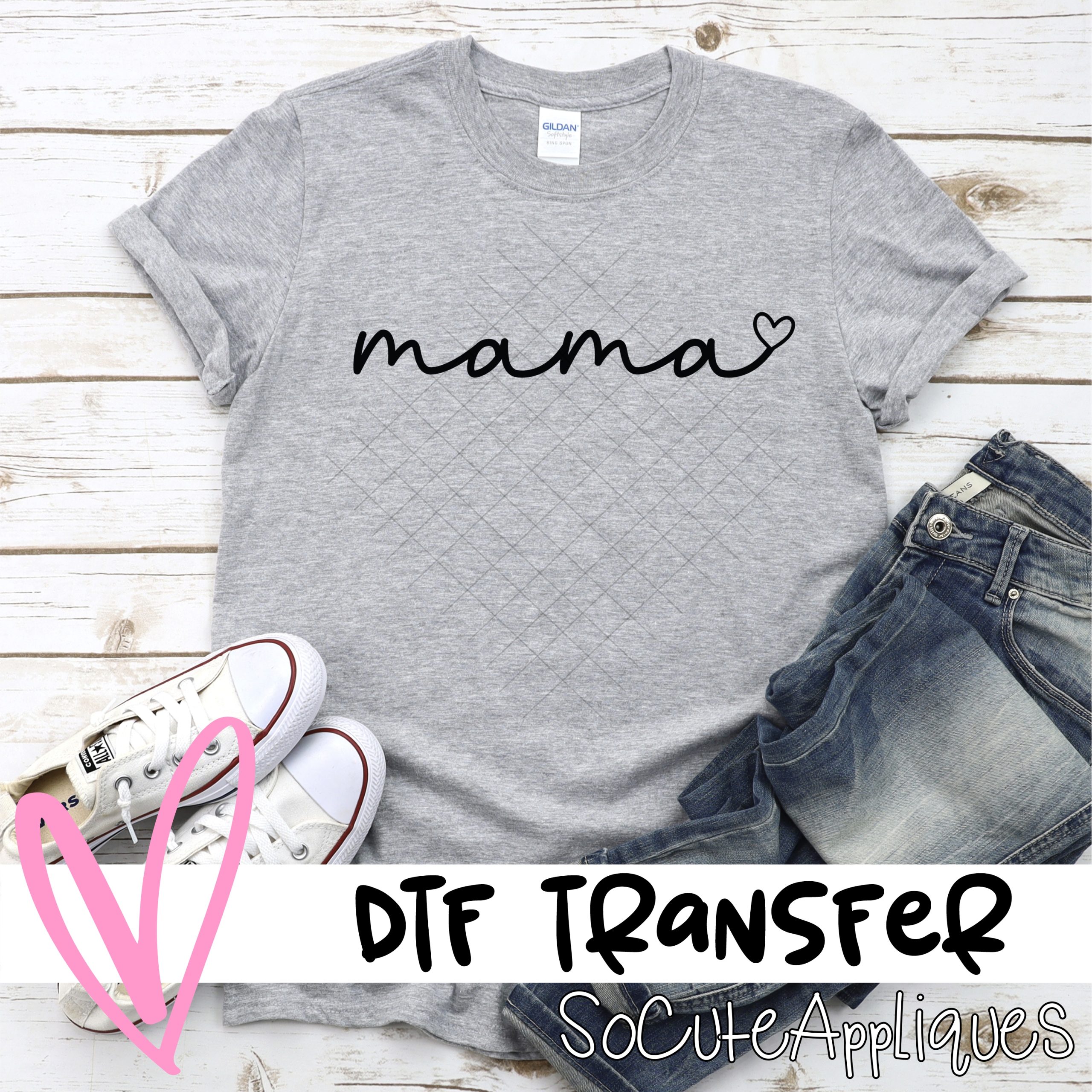 Mama HEART *DTF* Transfer – socuteappliques.net