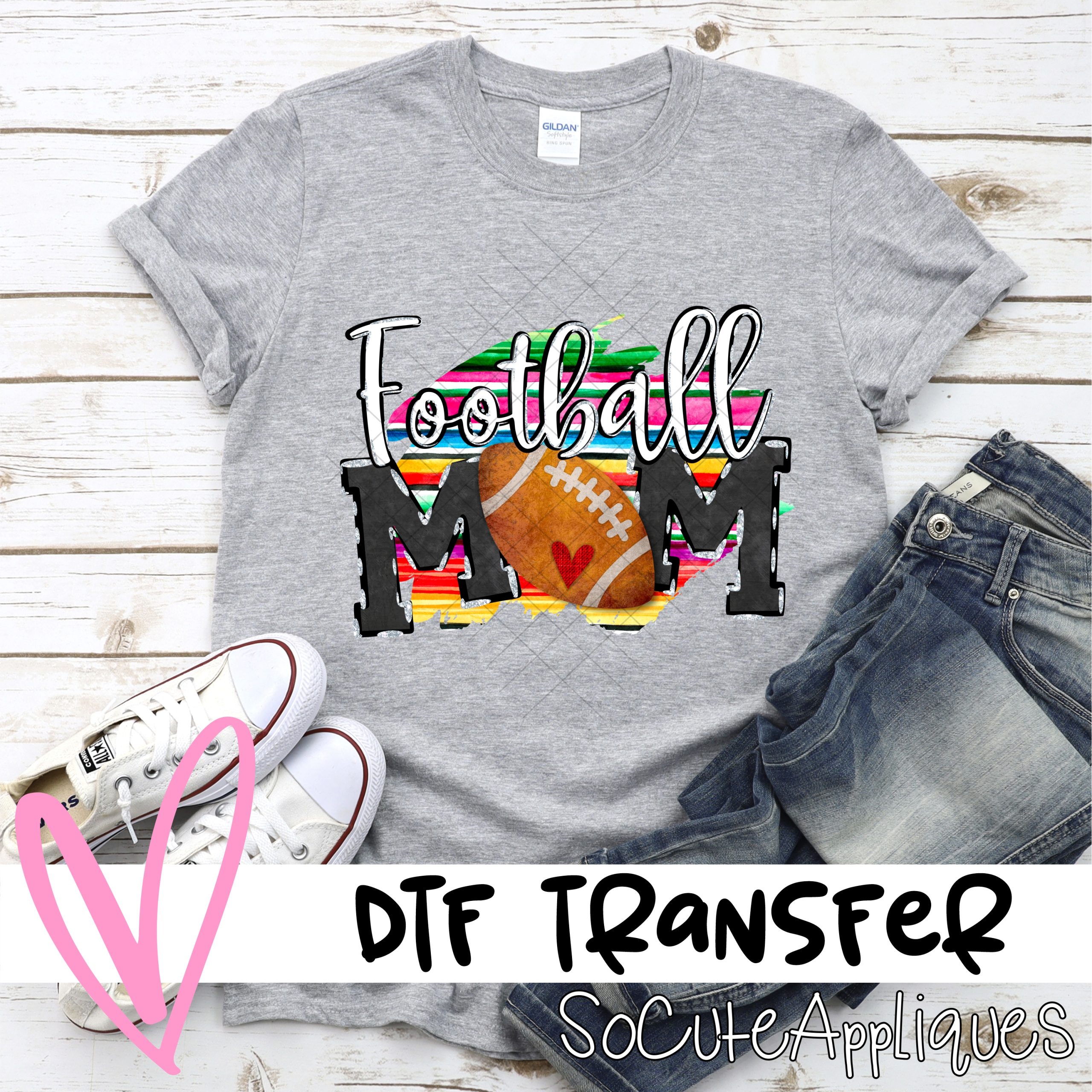 Football mom on serape *DTF* Transfer – socuteappliques.net