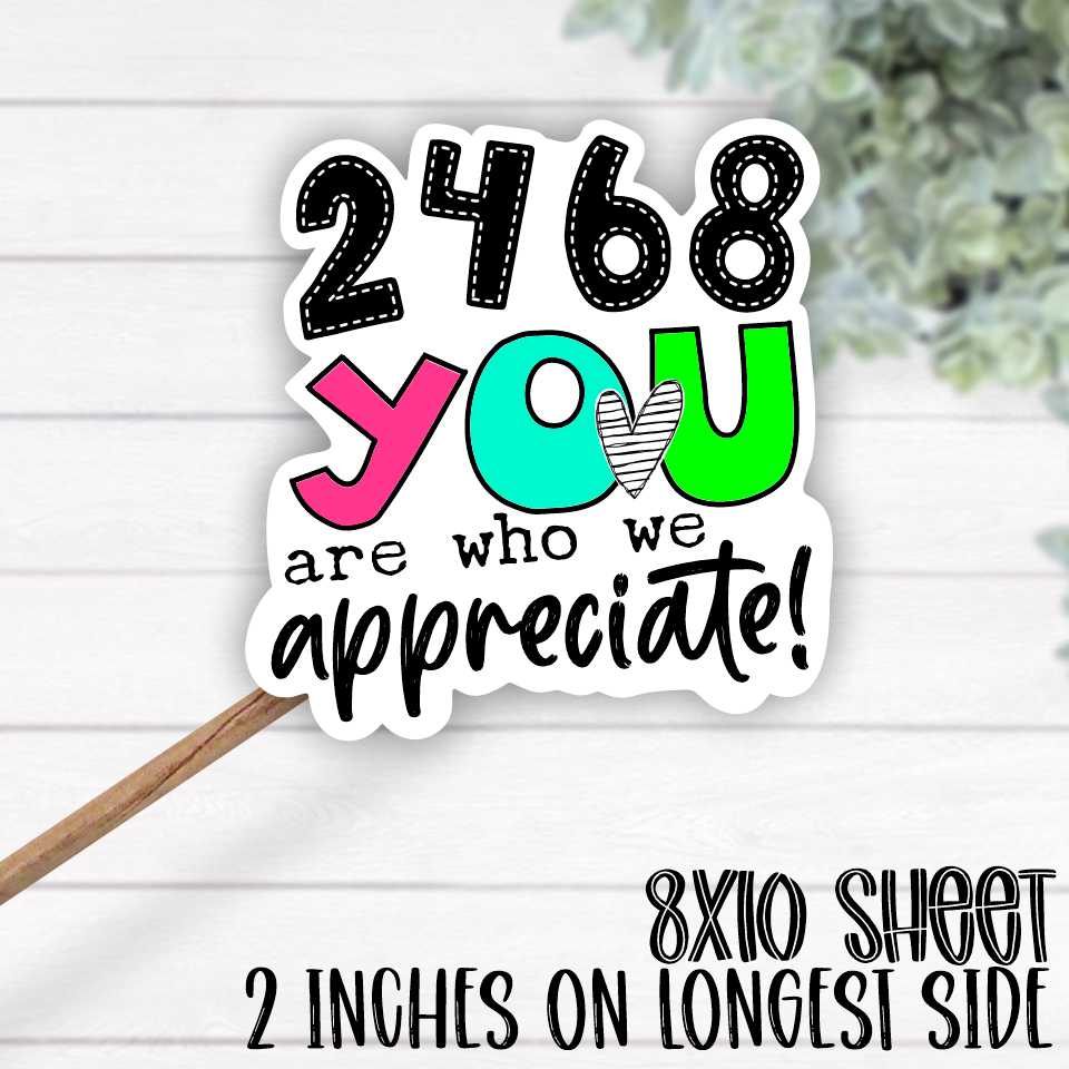 *STICKER SHEET* 2468 you are who we appreciate -WOW Wednesday ...