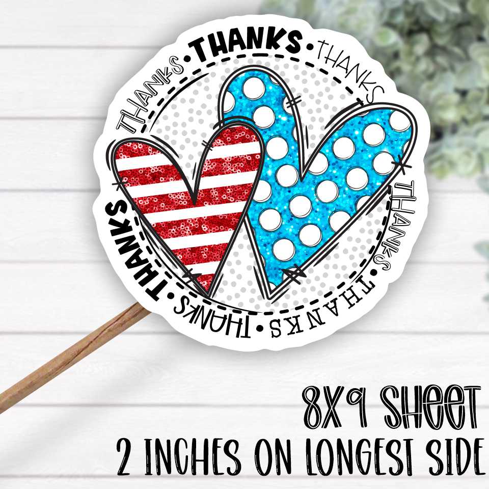 *STICKER SHEET* Thanks double heart circle – socuteappliques.net