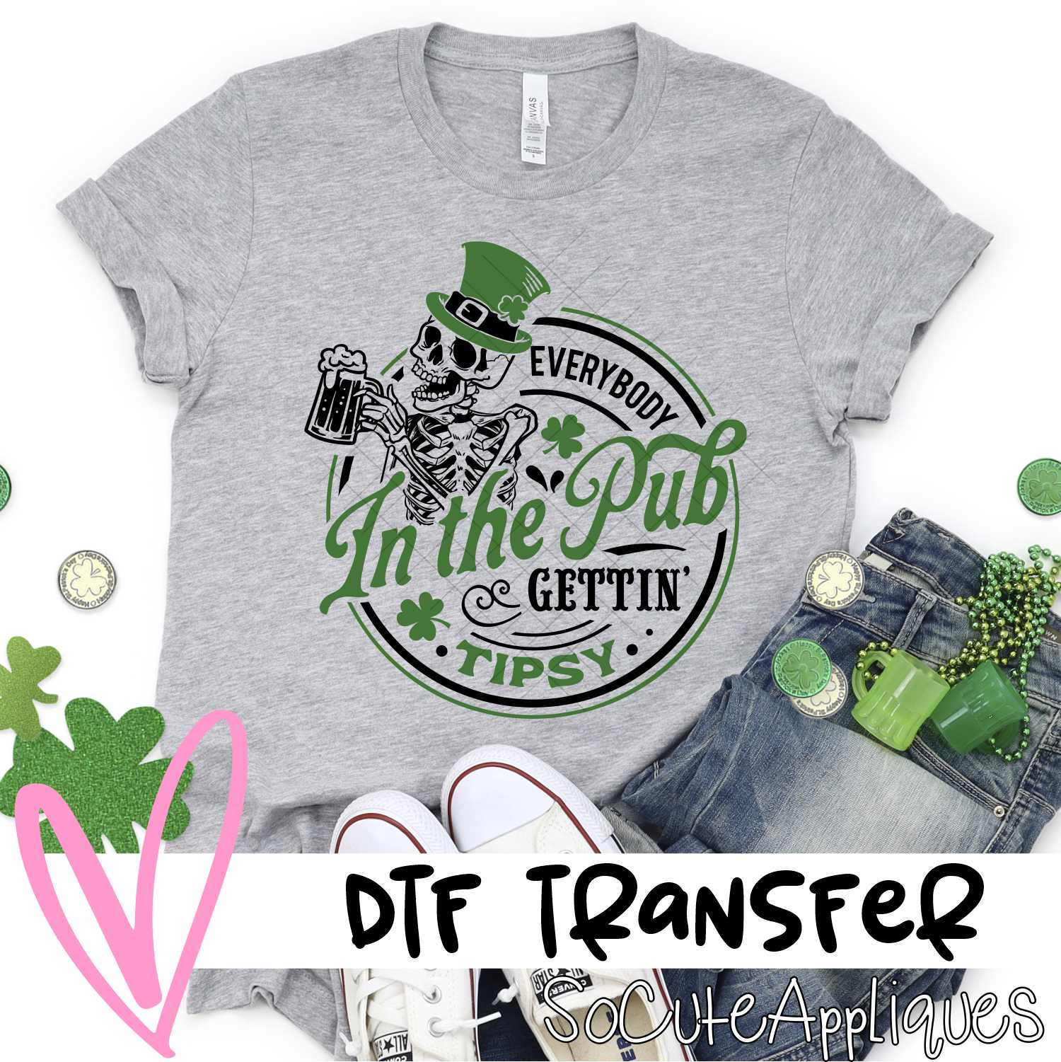 Everybody in the pub getting tipsy skeleton *DTF* Transfer ...