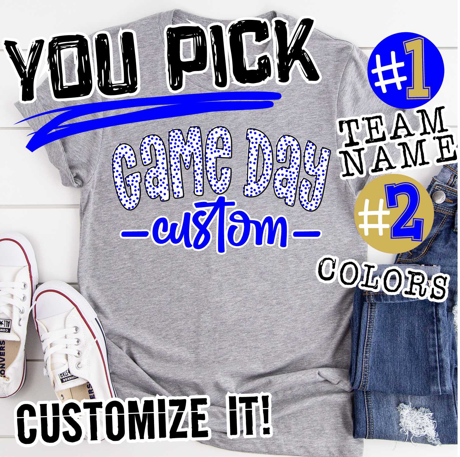 *CUSTOM NAME* Game Day polka dot MASCOT *DTF* Transfer -SEEME ...