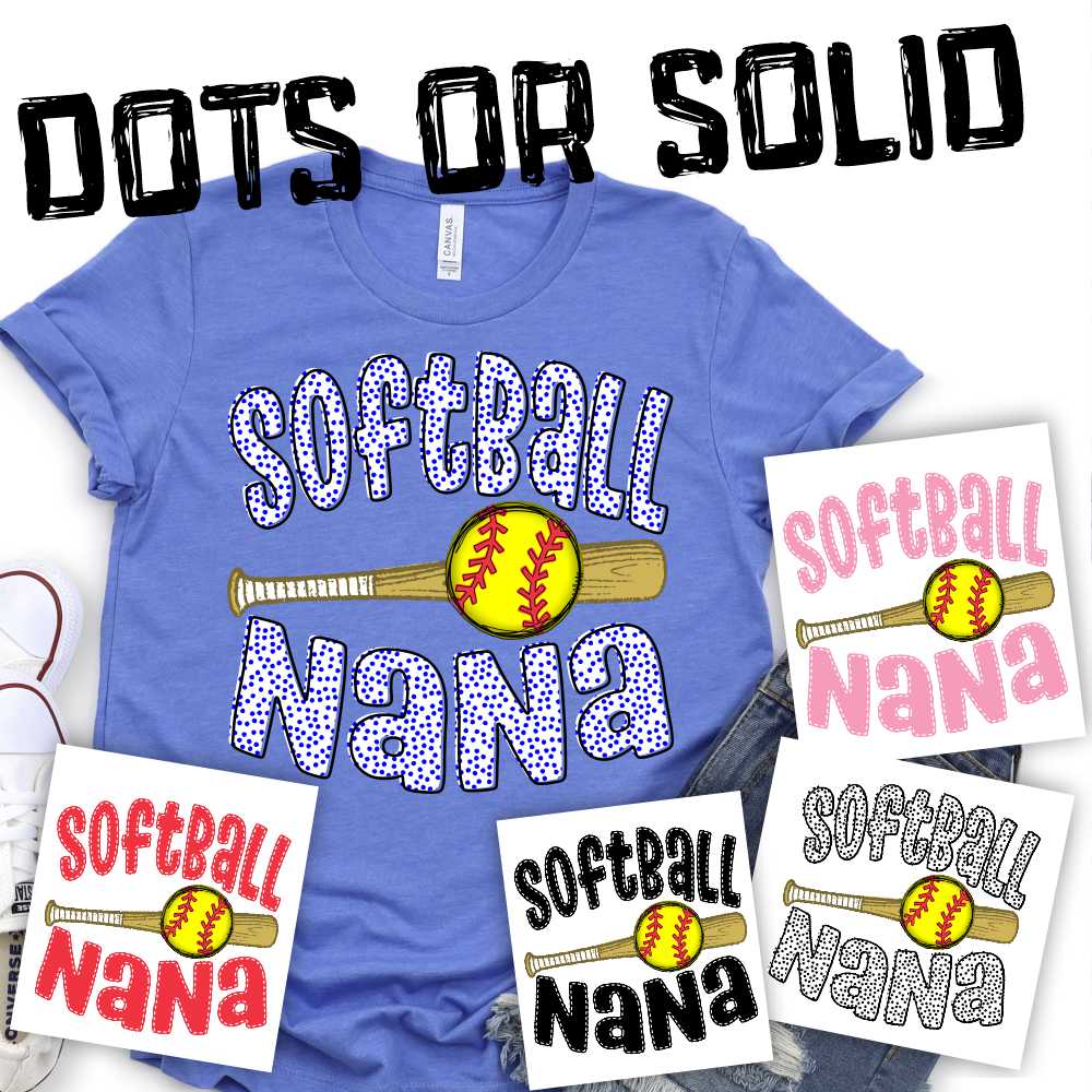 CUSTOM Softball Nana bat and plain ball *DTF* Transfer ...