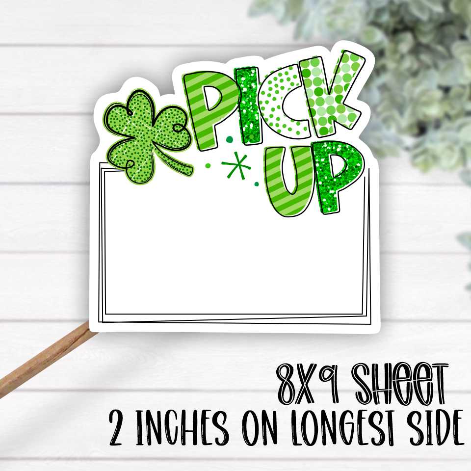 *STICKER SHEET* PICK up box green 8x9 sticker sheet – socuteappliques.net