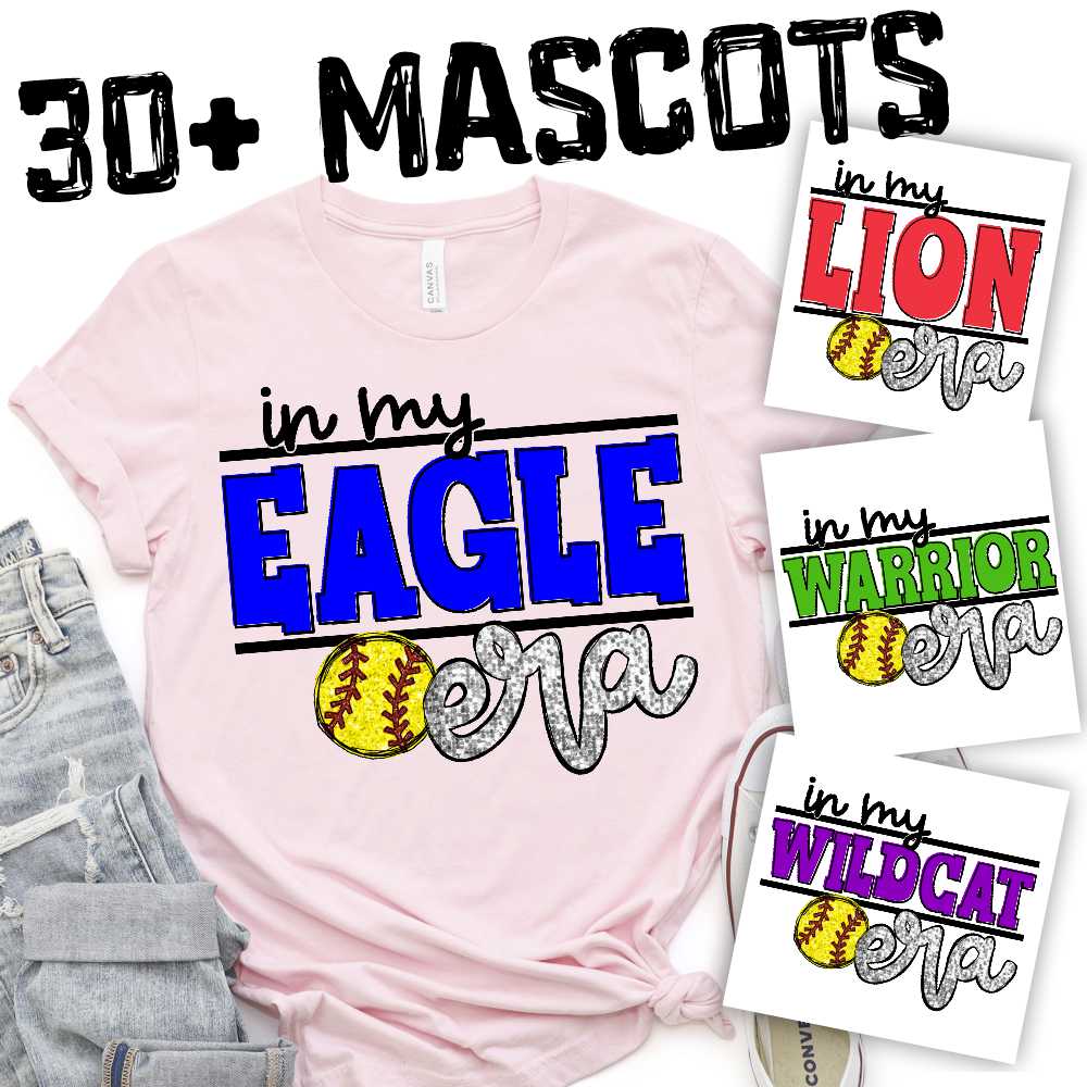 CUSTOM In my MASCOT era SOFTBALL stripes BLACK *DTF* Transfer ...