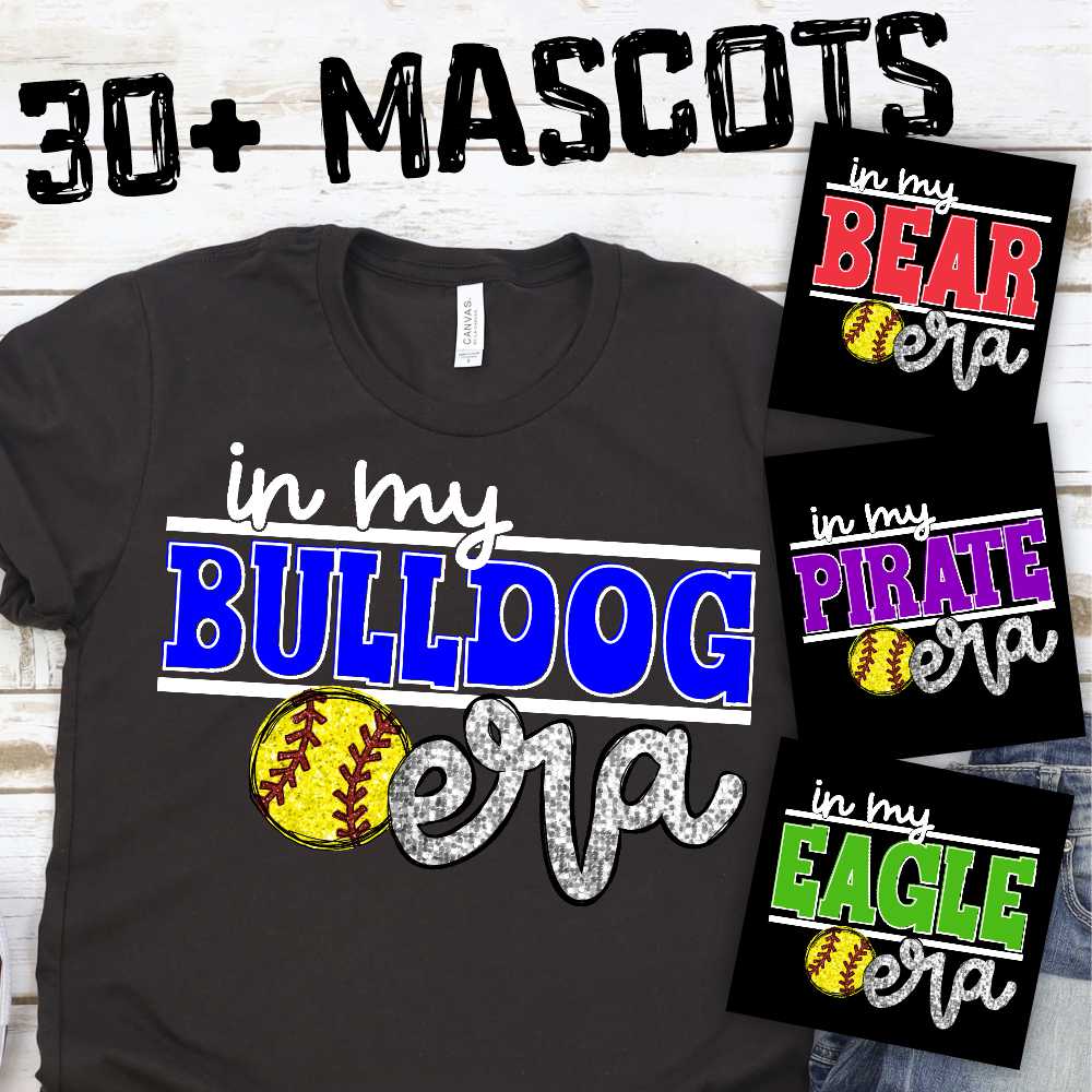 CUSTOM In my MASCOT era SOFTBALL stripes WHITE *DTF* Transfer ...