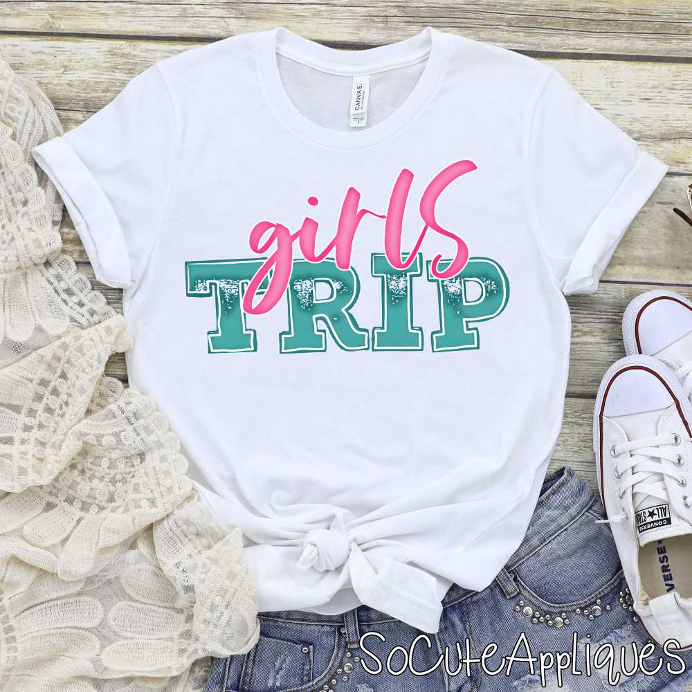 Girls trip pink turquoise *DTF* Transfer – socuteappliques.net