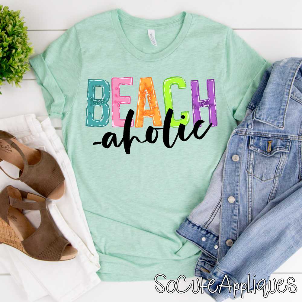 Beach aholic mixed shadow *DTF* Transfer – socuteappliques.net