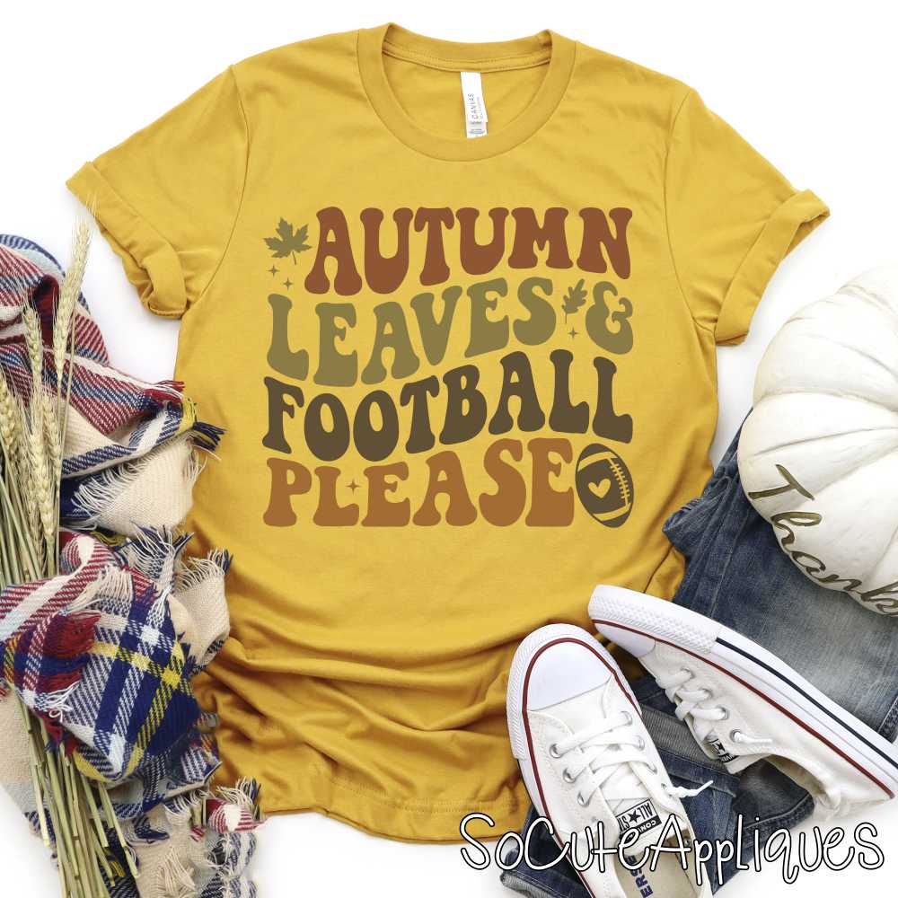 Autumn leaves and football please *DTF* Transfer – socuteappliques.net