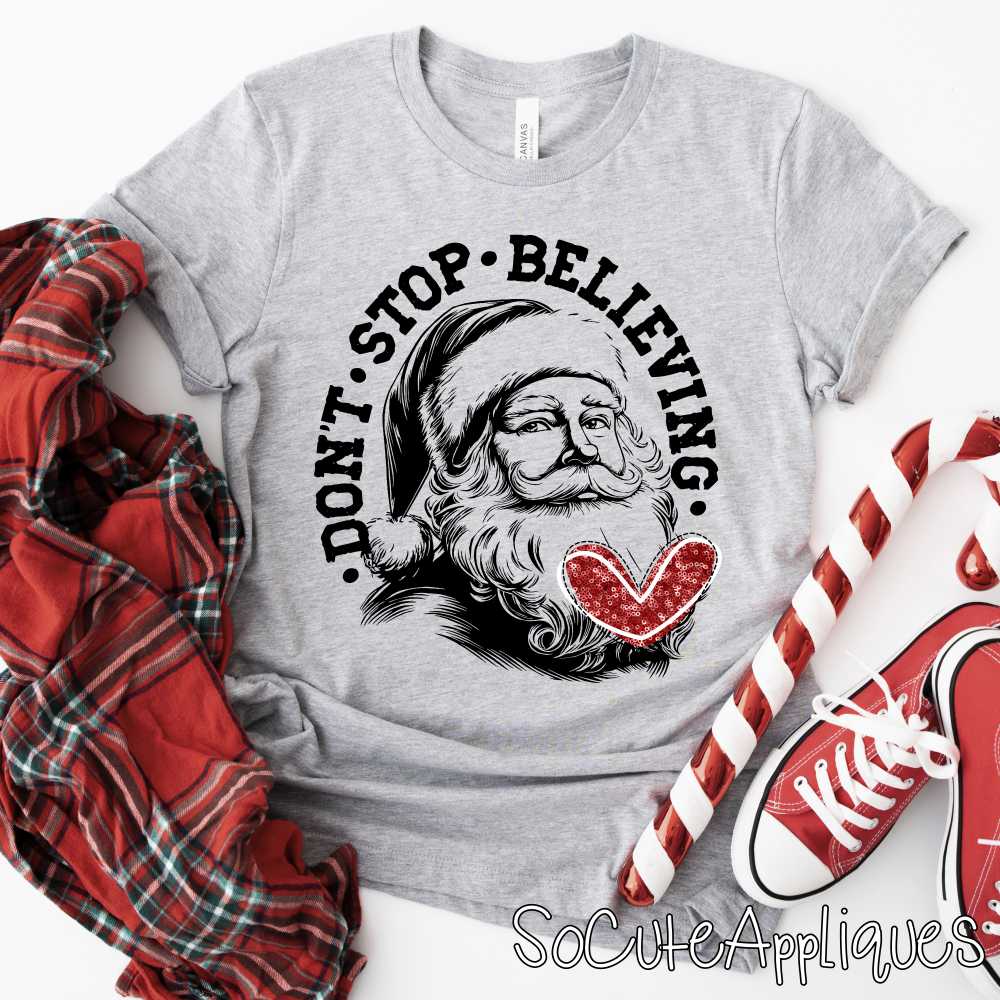 Dont stop believing red heart *DTF* Transfer – socuteappliques.net